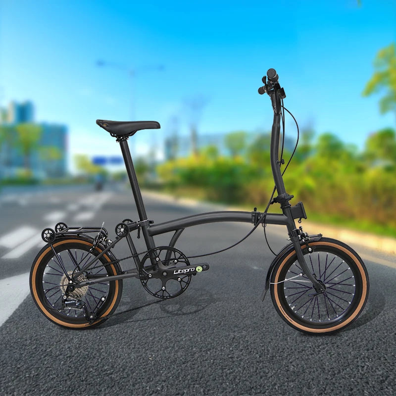 CRANSTON 16 Inch Bicycle 9-speed Folding Bike Aluminum Alloy Frame Dou ...